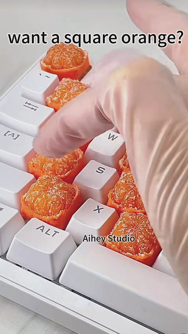 A square Orange or Tangerine Artisan keycap Custom keycaps – AiheyStudio